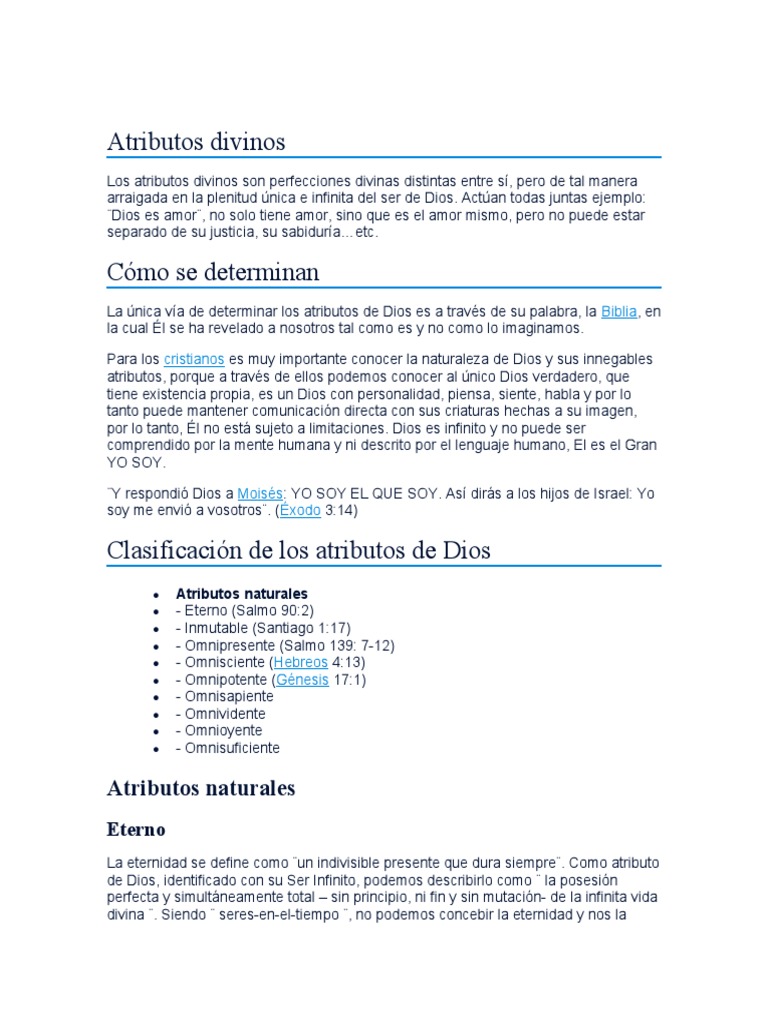 Atributos Divinos | PDF | Omnipotencia | Dios