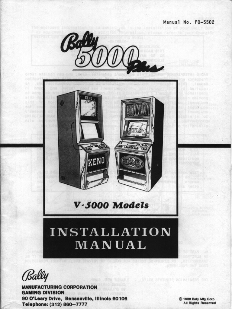Bally 5000 Plus Installation Manual | PDF