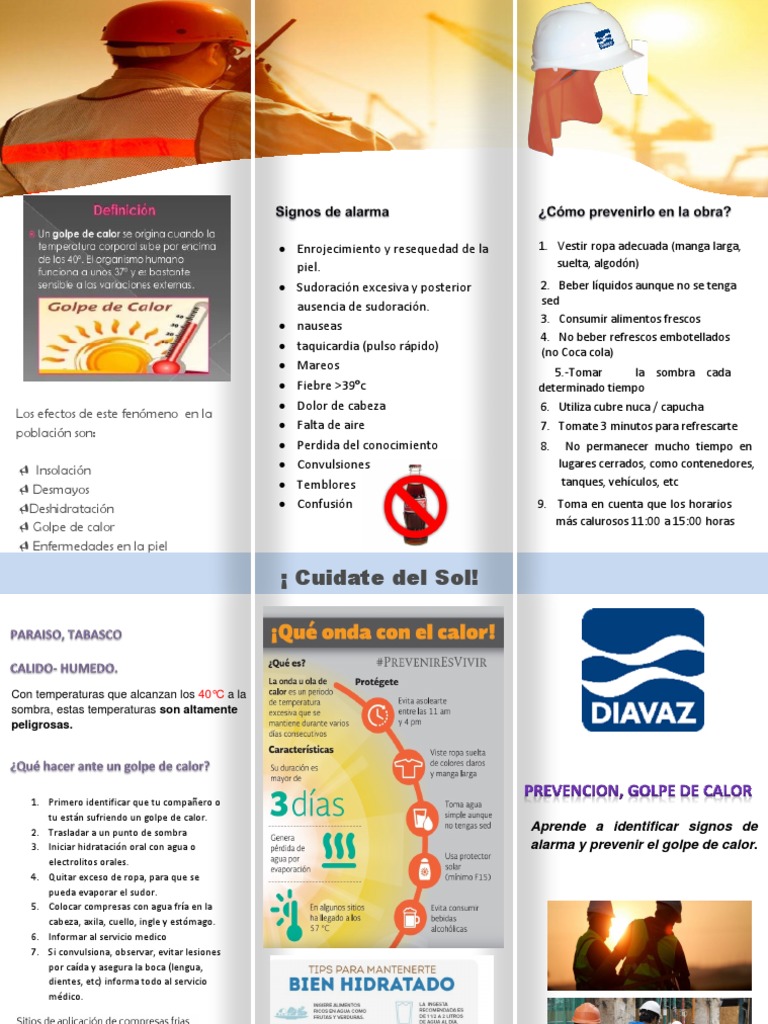 Triptico Golpe de Calor | PDF | Enfermedades y trastornos | Medicina CLINICA