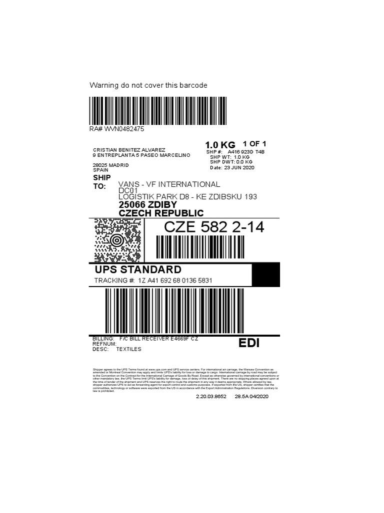 VF Met A Pack Return Print Label CMD | PDF