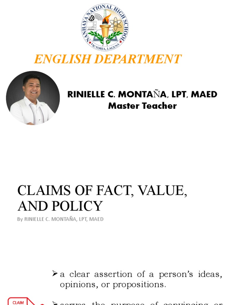 Understanding Claims: Fact, Value, Policy | PDF | Self Esteem