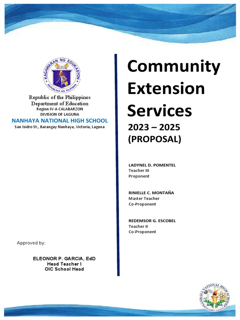 Community Extension Proposal for Nanhaya | PDF | Teachers | Learning