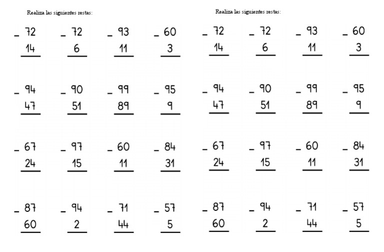Act 4. Restas de Dos Cifras Prestando | PDF
