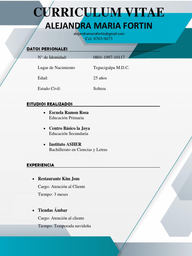 Curriculum Vitae ALEJANDRA MARIA FORTIN | PDF