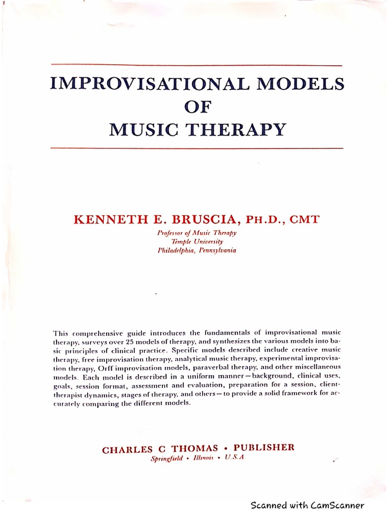 Improvisational Models of Music Therapy by Kenneth Bruscia | PDF
