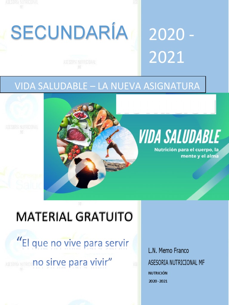 Manual Vida Saludable Secundaria 111120 | PDF | Carbohidratos | Obesidad