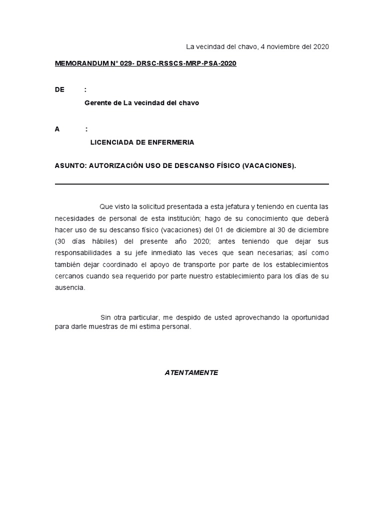 Modelo Memorandum | PDF