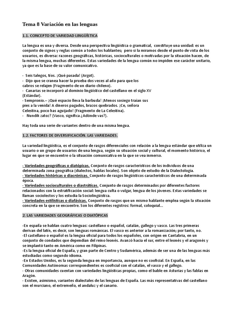 Tema 8 Linguistica | PDF | Aquisición de idioma | Lengua española