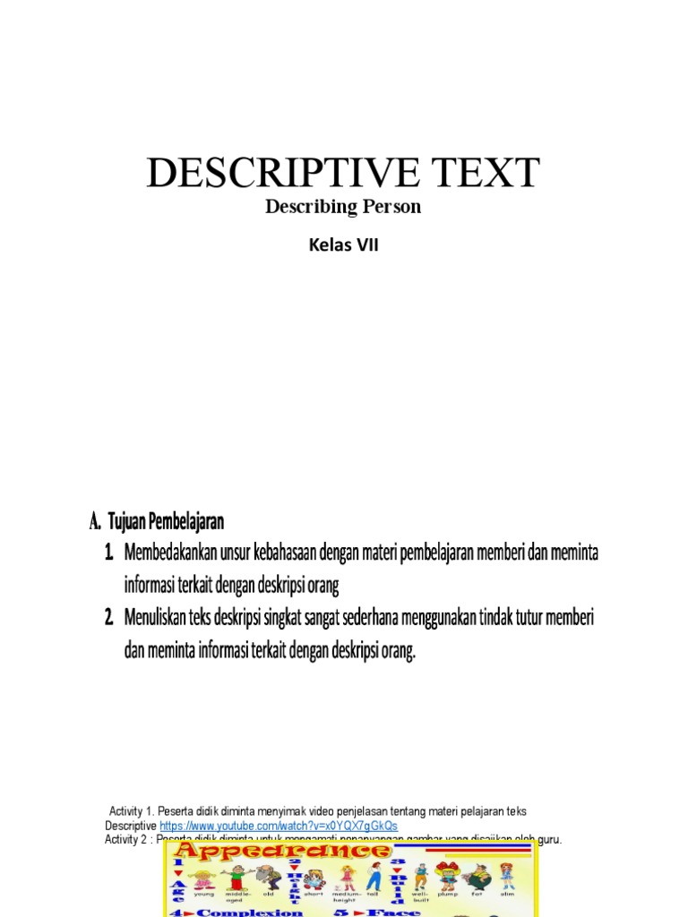 DESCRIPTIVE TEXT Kelas 7 Presentation | PDF