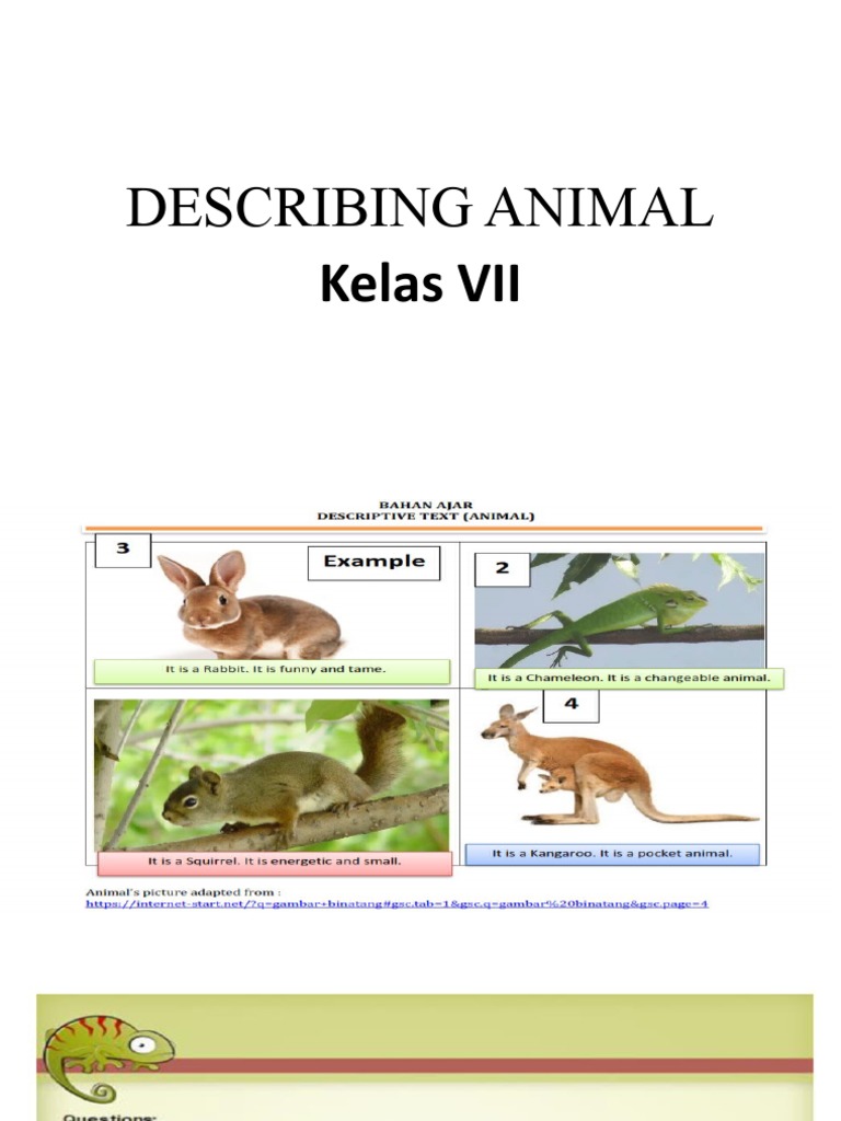 DESCRIBING ANIMAL Kelas 7 Presentation | PDF