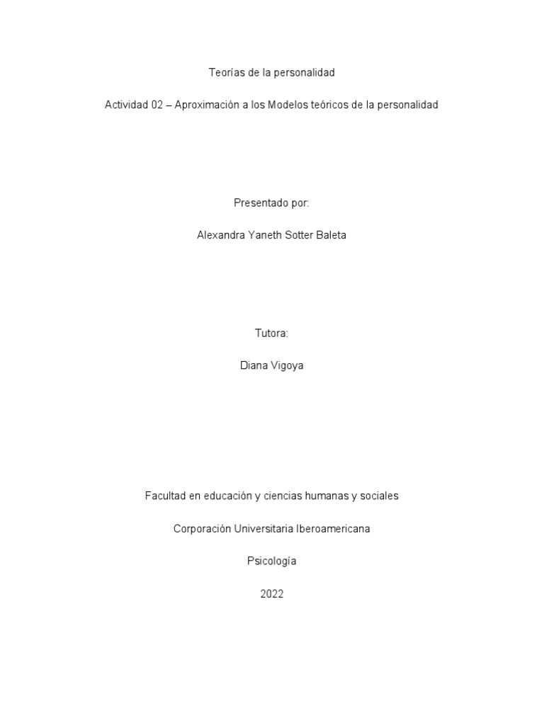 Teorías de la personalidad: Una introducción a los modelos teóricos ...