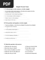 Present Simple Continuous Error Correction With Answers | PDF