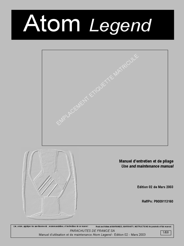 Sac Harnais ATOM Legend R 03-2003 | PDF | Parachutisme | Transport