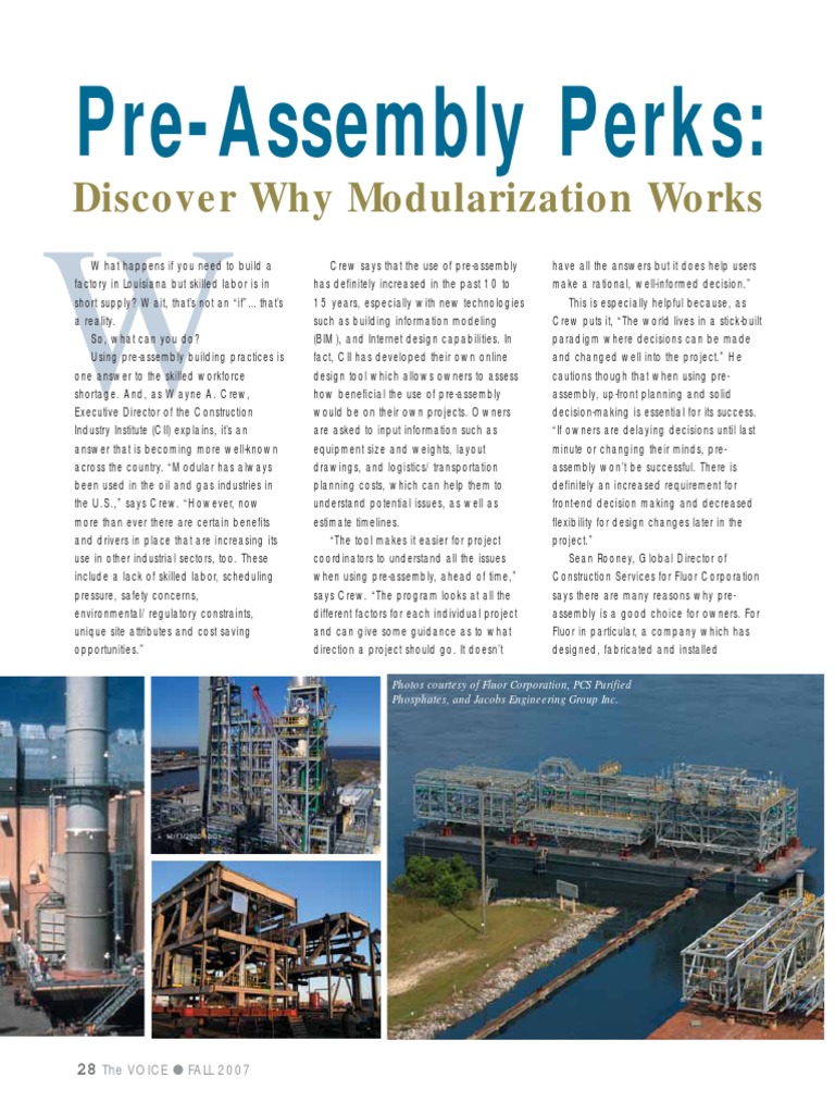 Pre-Assembly Perks. Discover Why Modularization Works | PDF | Economies