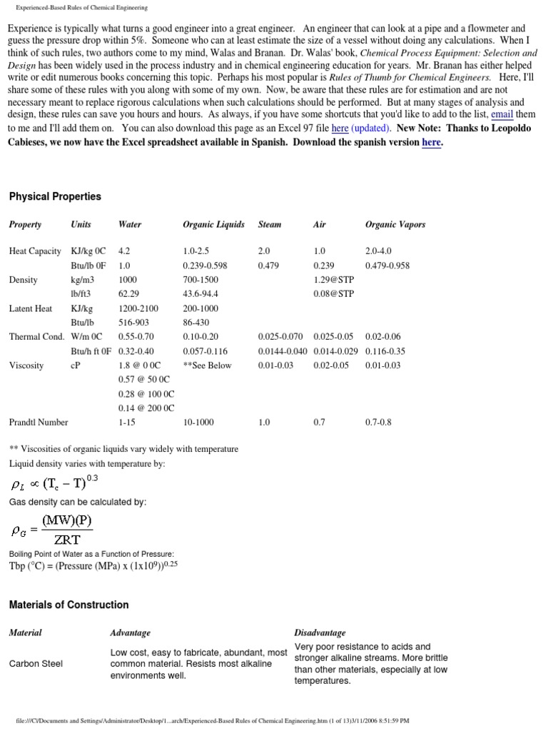 Rules of Thumb for Chemical Engineers | PDF | Heat Exchanger | Filtration