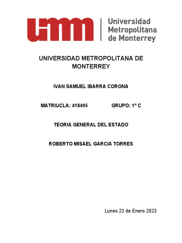 UNIVERSIDAD METROPOLITANA DE MONTERREY Portada | PDF