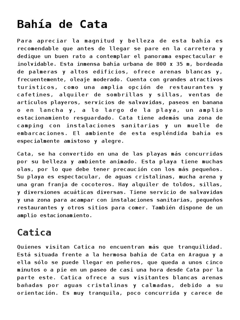 Bahia de Cata | PDF