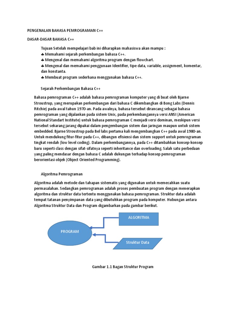 Pengenalan Bahasa C++ | PDF | Komputer