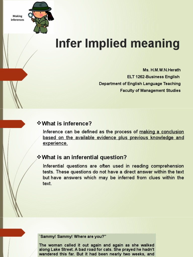Infer Implied Meaning | PDF | Inference