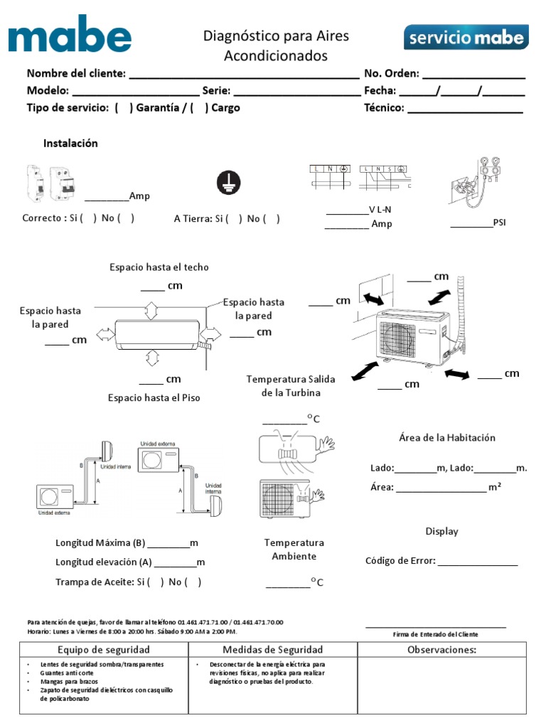 Diagnóstico para Aires Acondicionados Mabe | PDF | Ingenieria Eléctrica | Cantidades fisicas