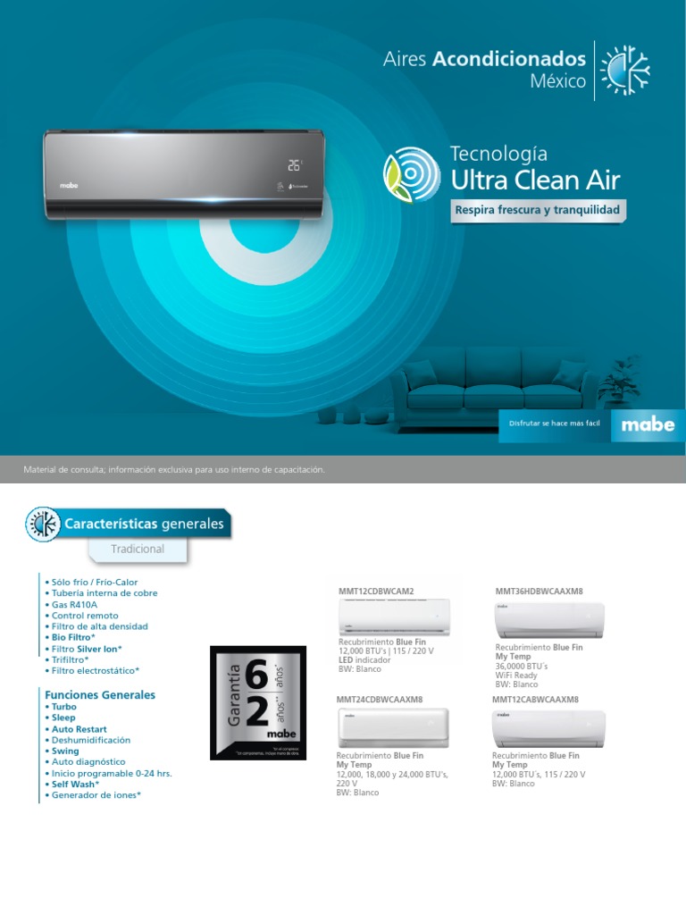 Manual Técnico Mabe 2021 | PDF | Uso eficiente de energía | Aire acondicionado