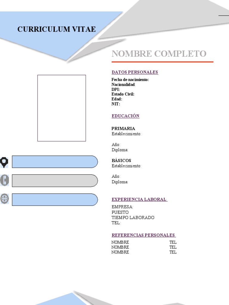 Curriculum Para Llenar | PDF