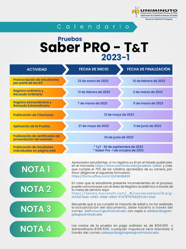 Calendarios Saber Pro y Tyt | PDF