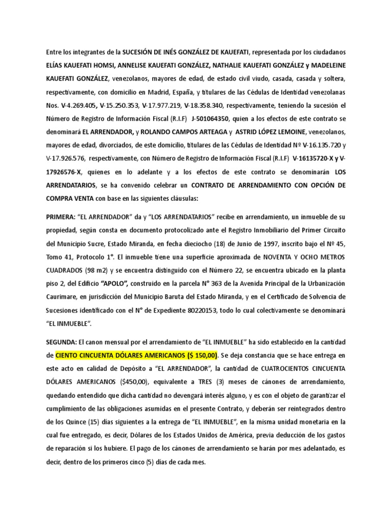 Arrendamiento Con Opción Compra-Venta | PDF | Condominio | Ley común