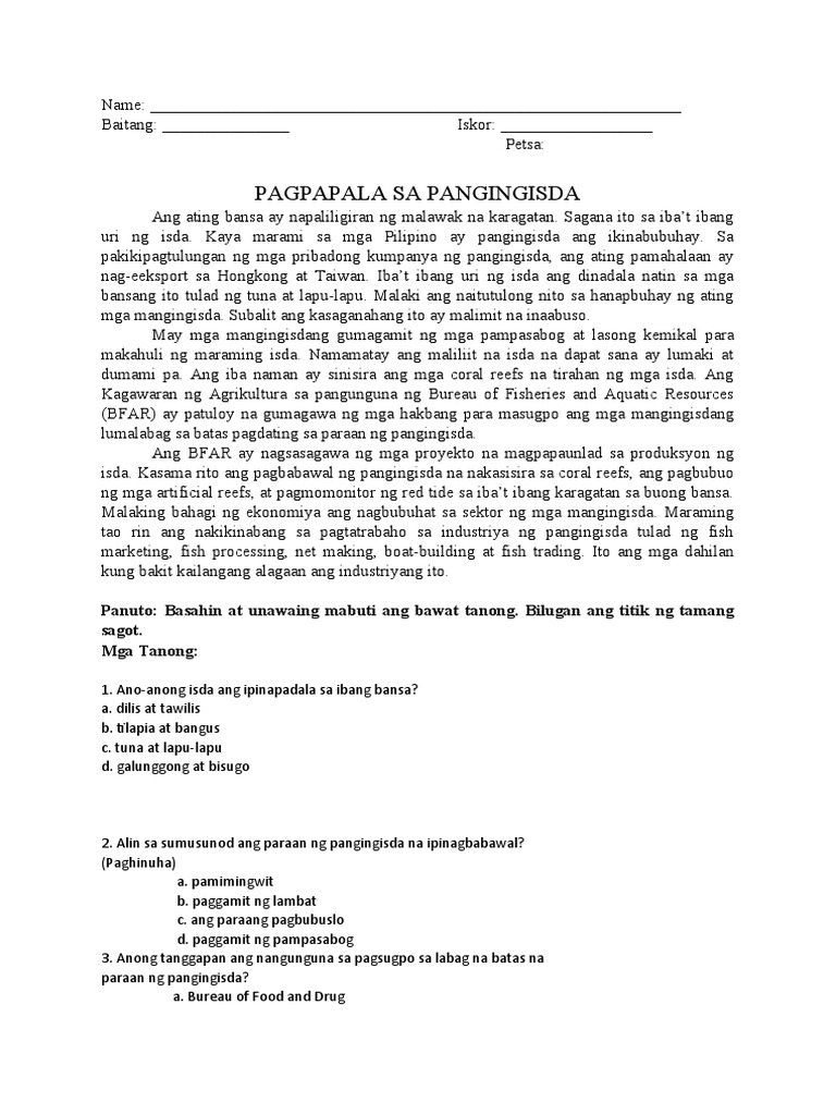 Pagpapala Sa Pangingisda | PDF