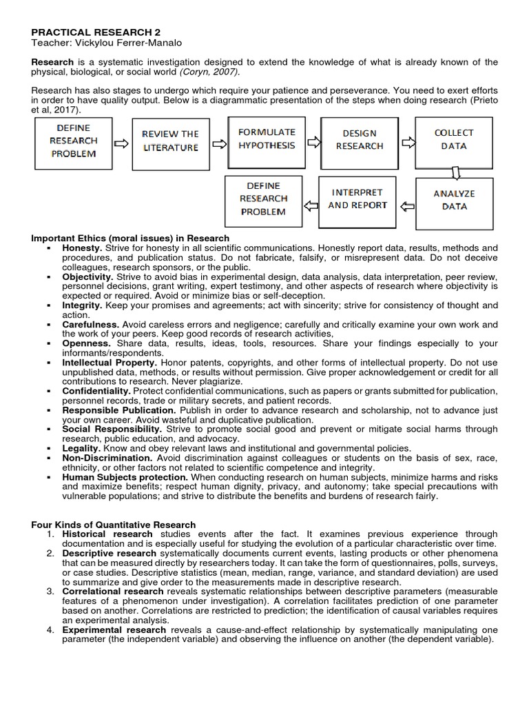 Practical Research 2 Lecture 1 | PDF | Experiment | Prediction