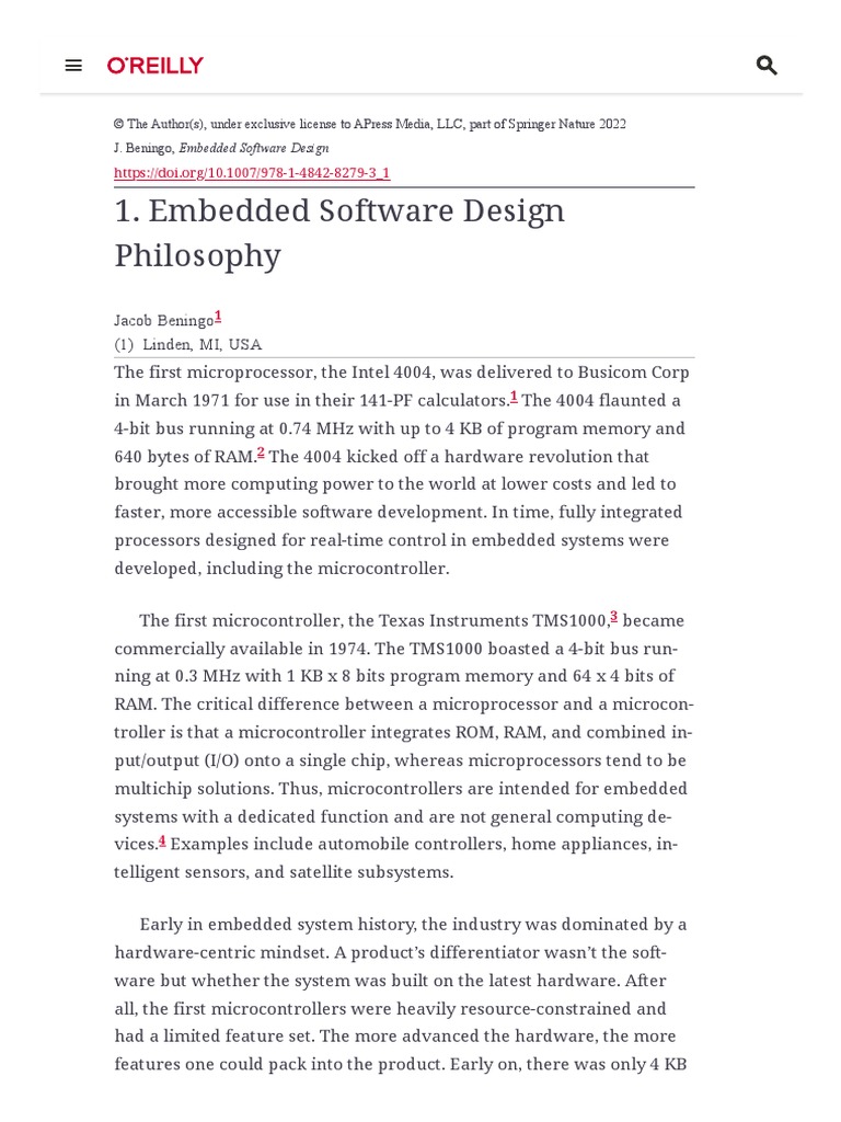 Embedded Software Design Philosophy - Embedded Software Design - A Practical Approach To ...