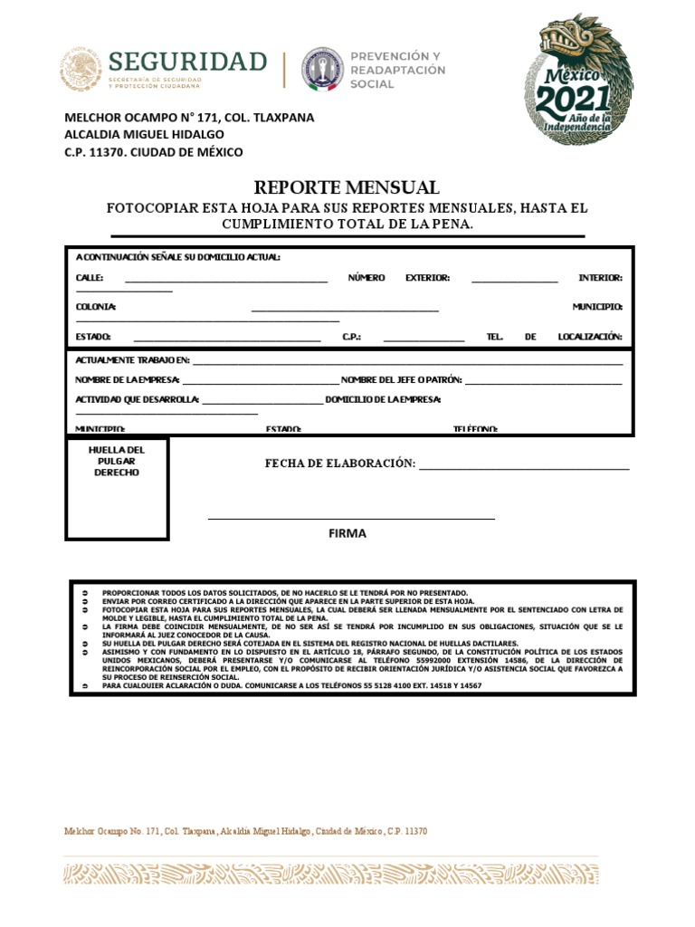 Reporte Mensual de Sentenciados | PDF | Gobierno | Justicia