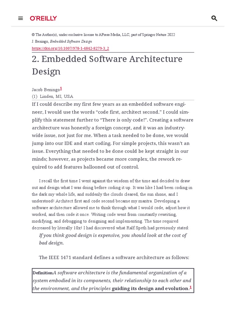 Embedded Software Architecture Design - Embedded Software Design - A ...