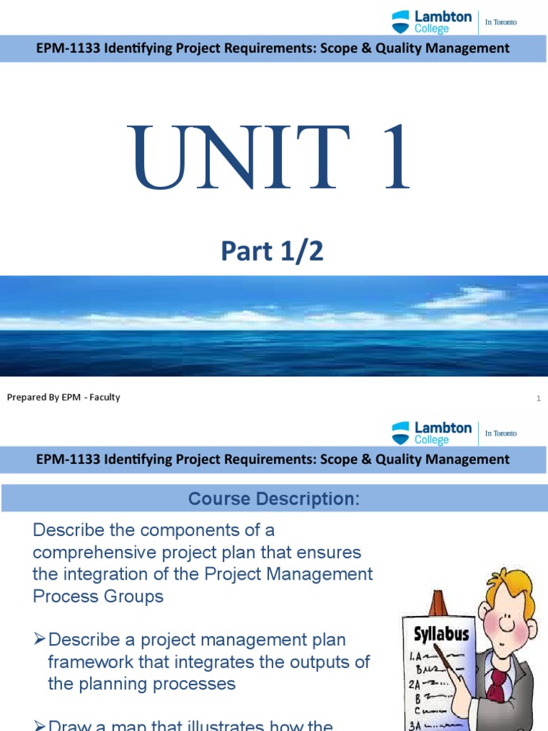 Construction EPM-1133 Unit 1 Part 1 | PDF | Project Management ...