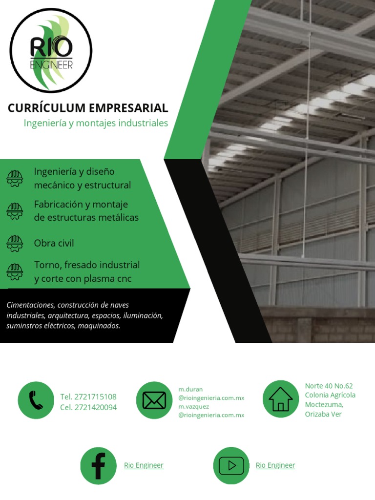 Currículum Empresarial Rio Engineer | PDF | Diseño | Ingeniería