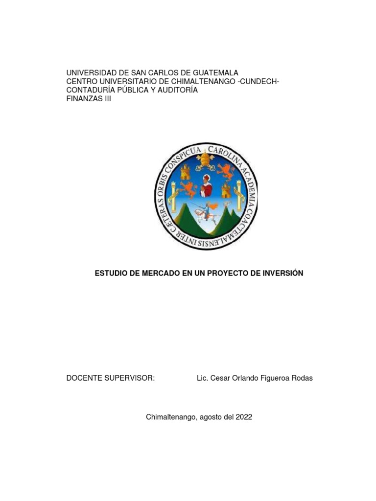 ESTUDIO DE MERCADO EN UN PROYECTO DE INVERSIÓN, GRUPO No. 6 | PDF | Oferta y demanda | Marketing