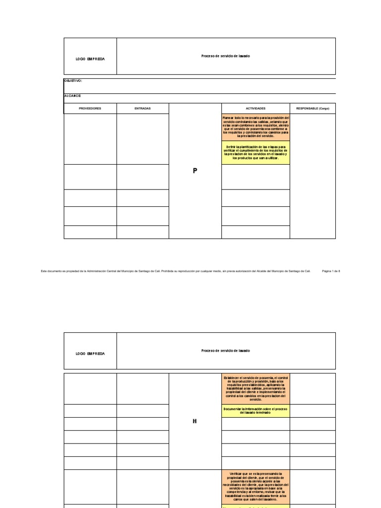 Formato Caracterización de Procesos | PDF | Microsoft Excel | Business