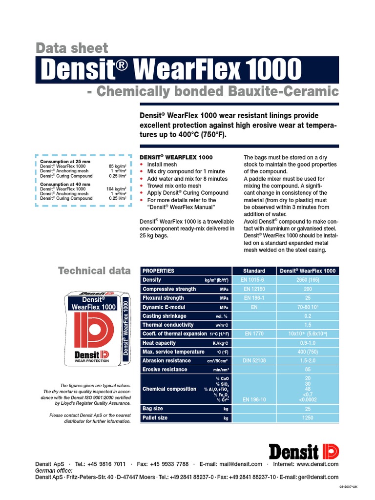 Densit - WearFlex1000 | PDF | Density | Physical Sciences