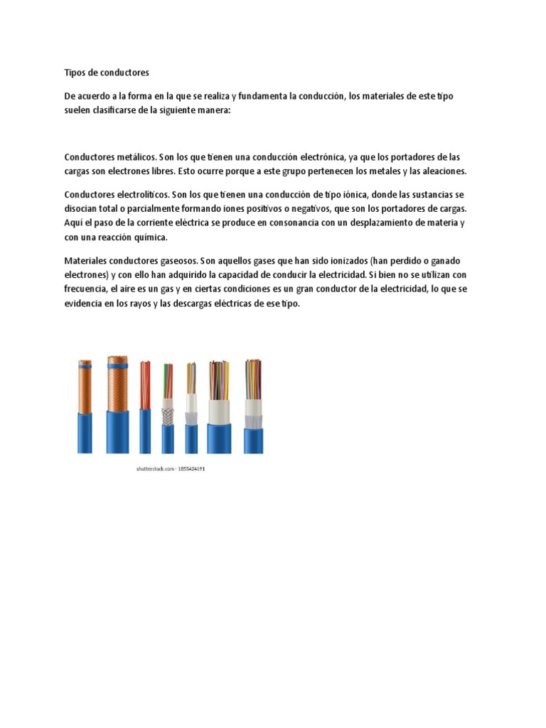 Tipos de Conductores | PDF | Ciencia y matemáticas | Tecnología