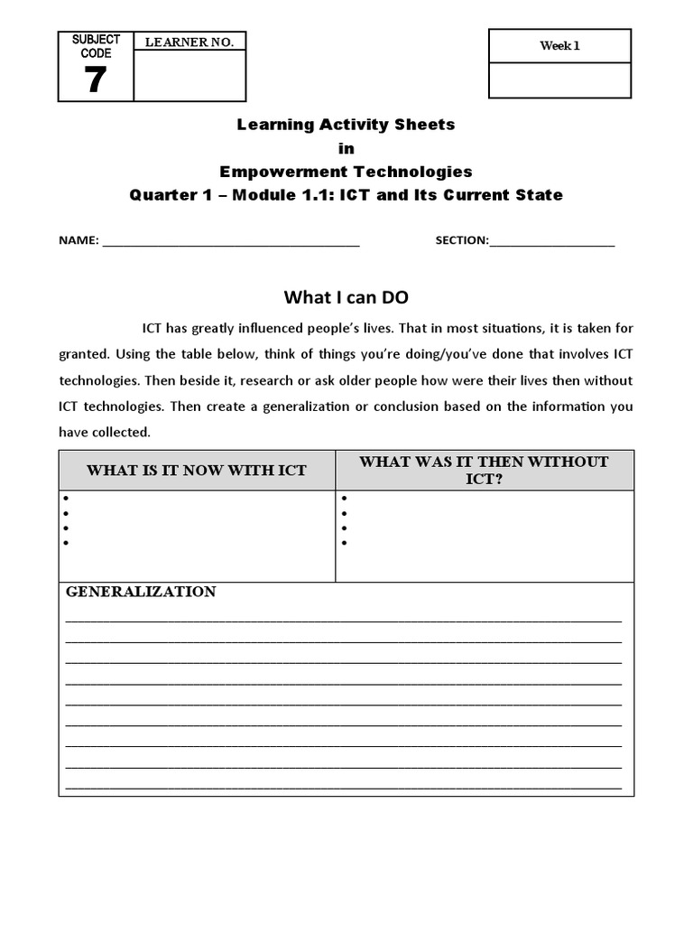 Learning Activity Sheets | PDF