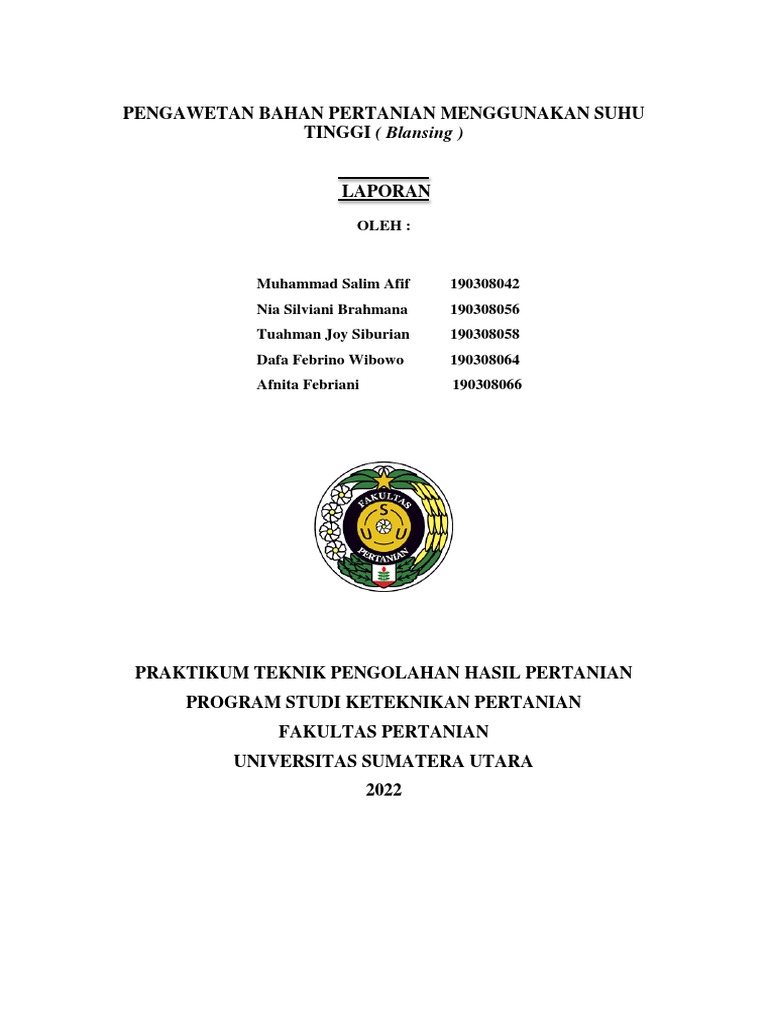 Kelompok 3 - Pengawetan Bahan Pertanian Menggunakan Suhu Tinggi - Praktikum TPHP | PDF