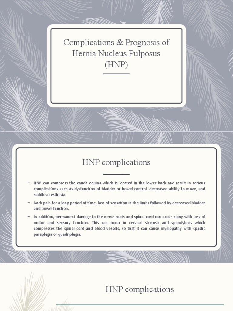 Komplikasi & Prognosis Hernia Nucleus Pulposus (HNP) .Id - en | PDF