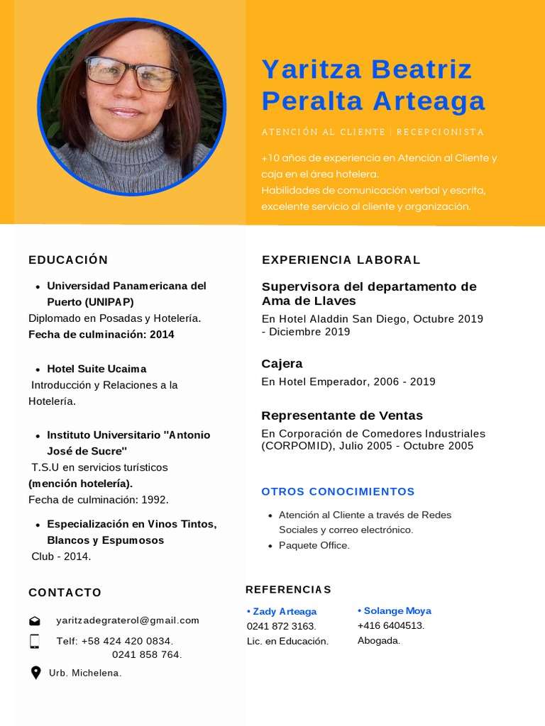 CV - Yaritza Beatriz Peralta Arteaga | PDF