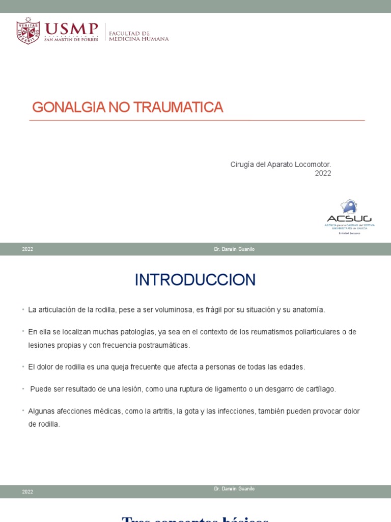 Gonalgia No Traumatica | PDF | Rodilla | Osteoartritis