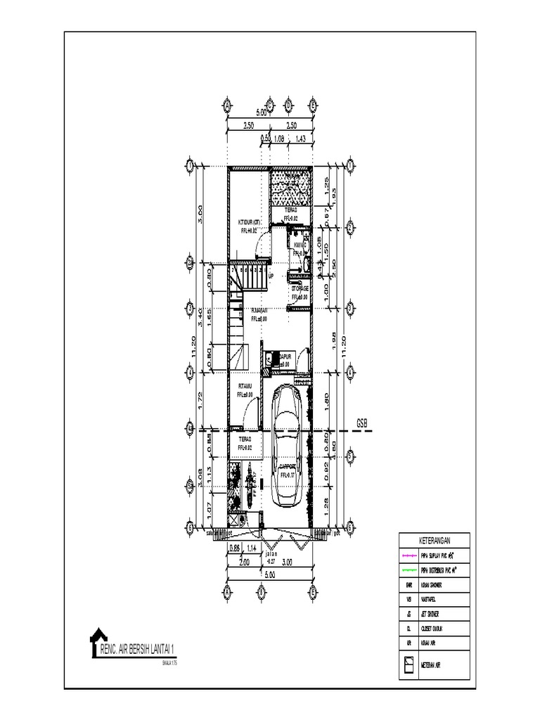 Mep1-001 - Rencana Instalasi Air Bersih Lt-1 | PDF