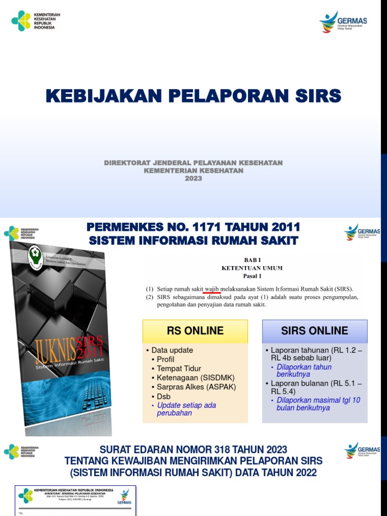 Kebijakan Pelaporan SIRS | PDF