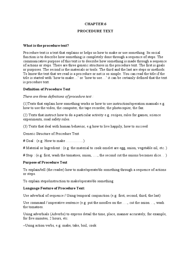 Procedure Text | PDF | Grammatical Tense | Grammar
