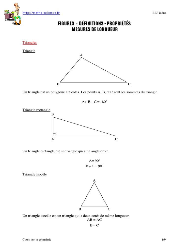 Géométrie : Propriétés des Figures | PDF | Triangle | Géométrie euclidienne