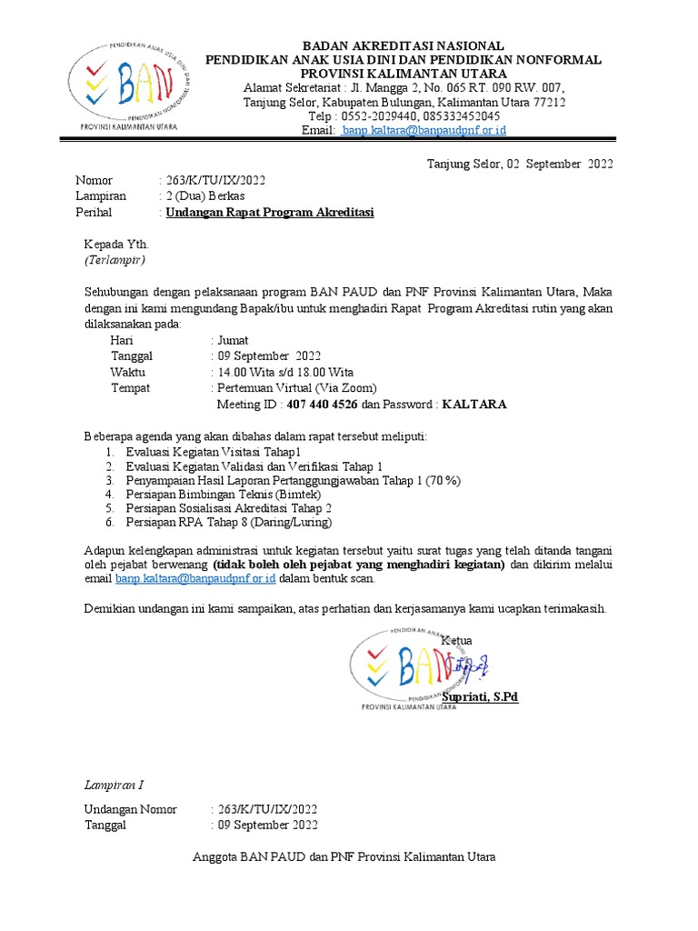 263 Surat Undangan RPA | PDF