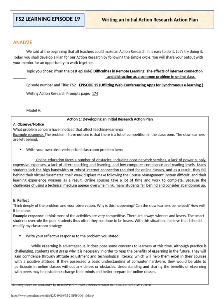 FS 2 Episode 19 | PDF | Educational Technology | Distance Education